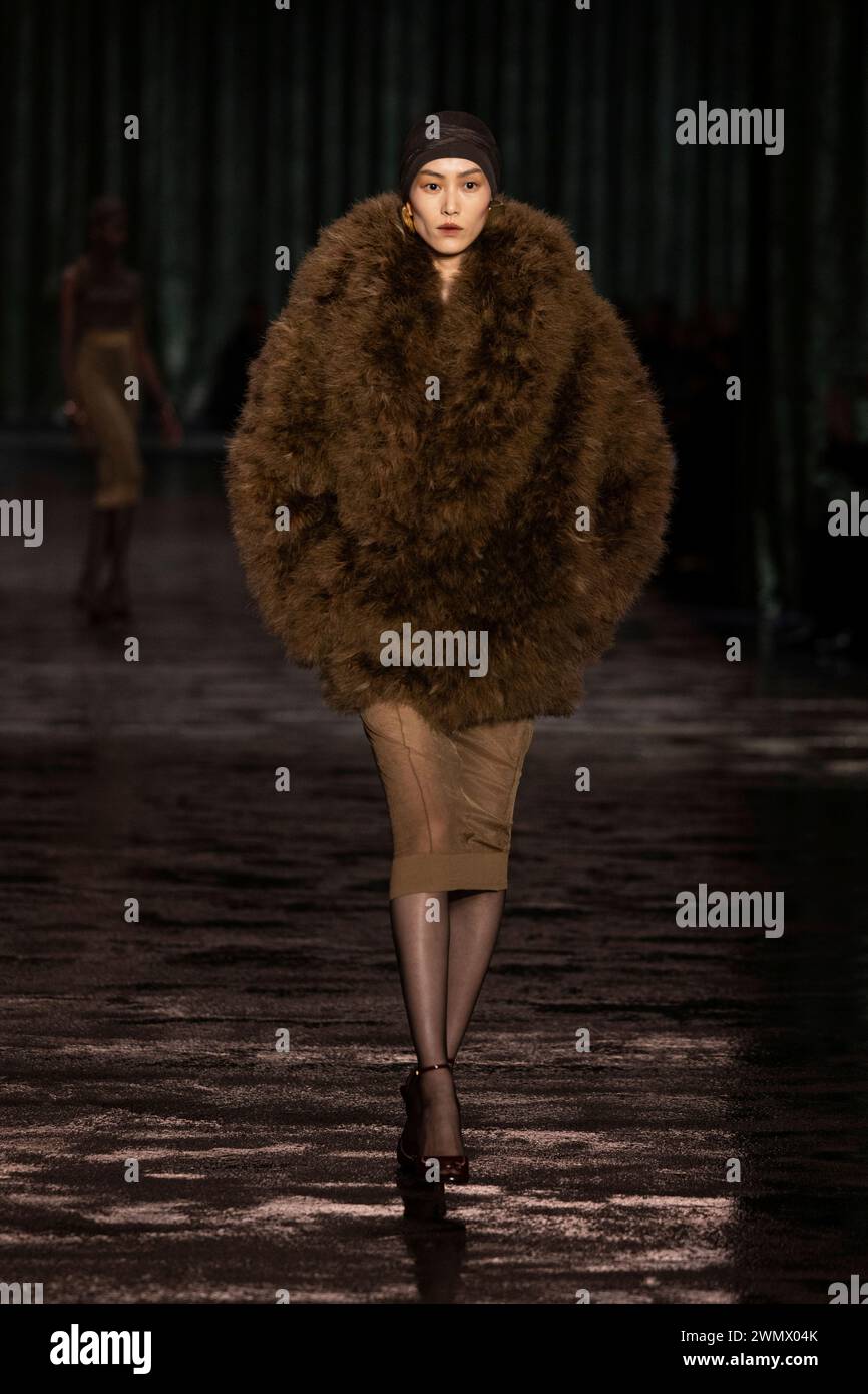 EDS NOTE: NUDITY - Models wear creations as part of the Saint Laurent ...