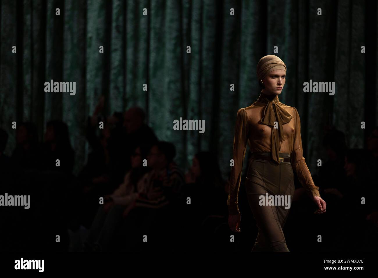 EDS NOTE: NUDITY - Models wear creations as part of the Saint Laurent ...