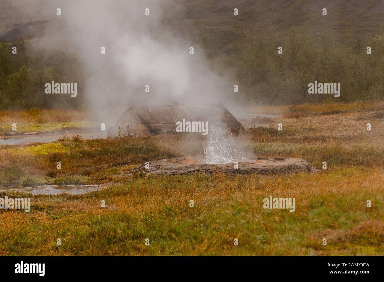 Geyser Hot Spring Area, Iceland Stock Photo - Alamy