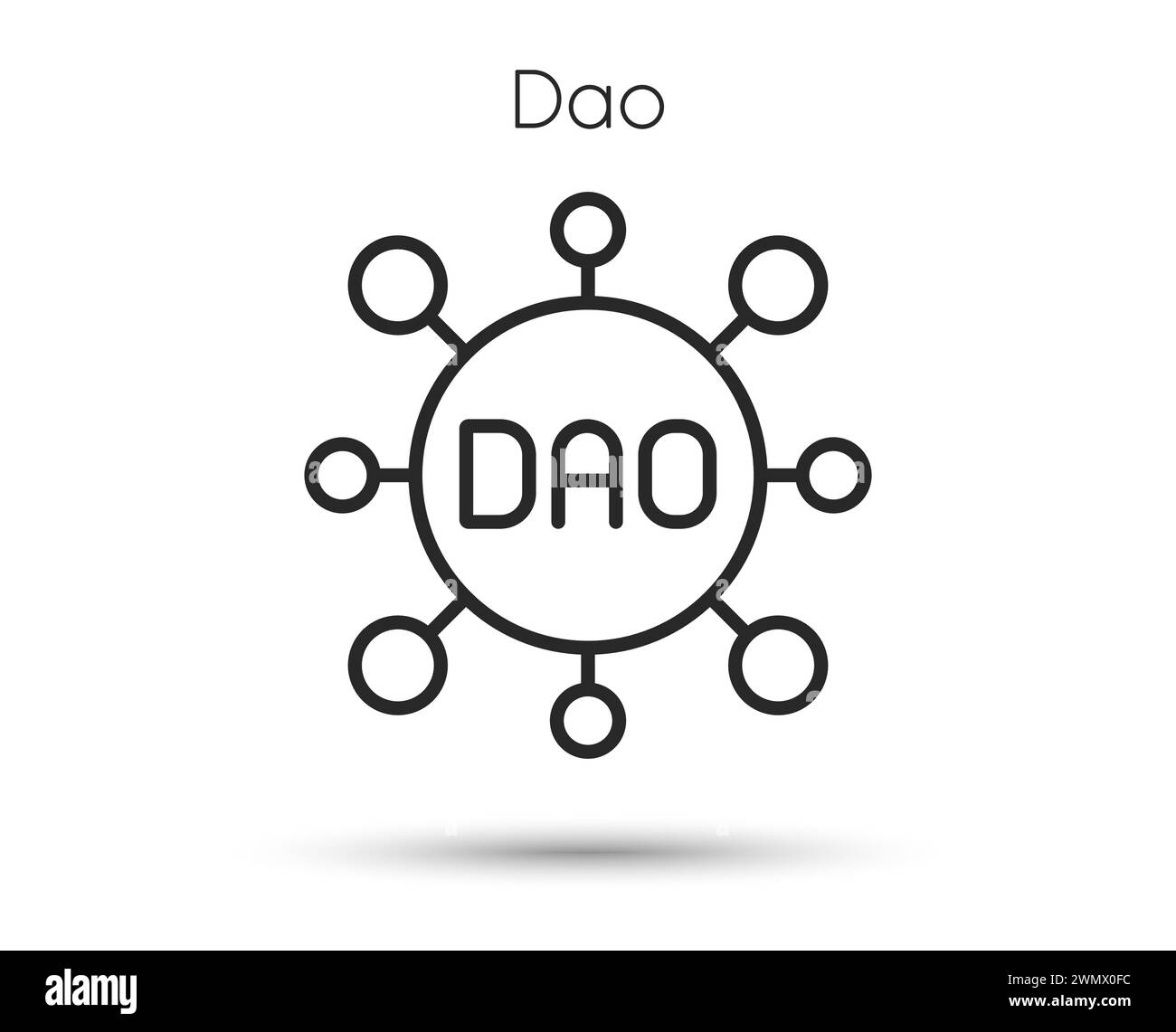 Dao line icon. Decentralized autonomous organisation sign. Blockchain ...