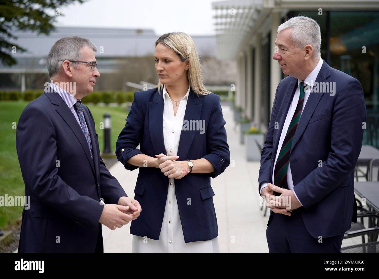 (Left to right) Garda Commissioner Drew Harris, Minister for Justice ...