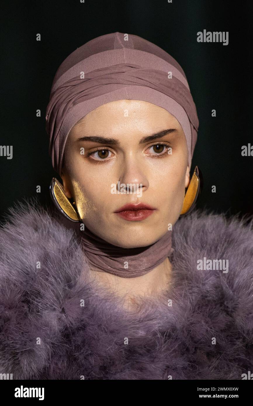 EDS NOTE: NUDITY - Models wear creations as part of the Saint Laurent ...