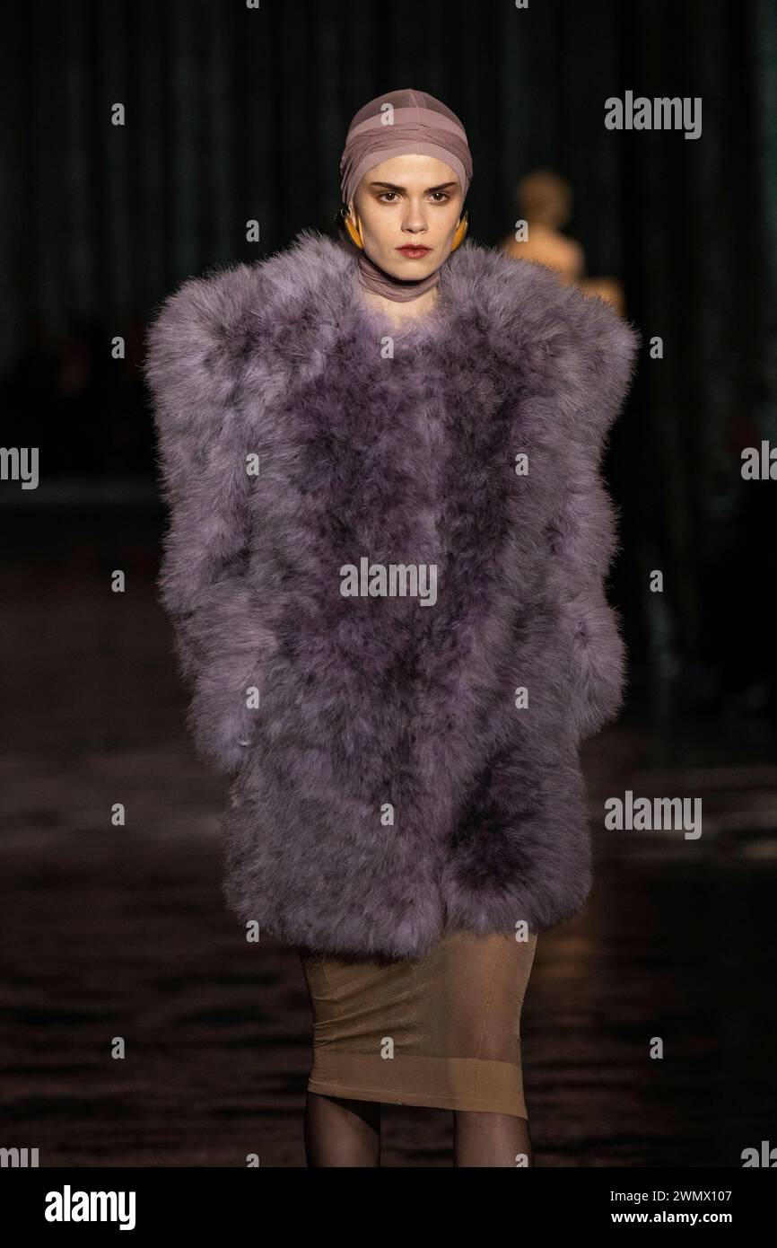 EDS NOTE: NUDITY - Models wear creations as part of the Saint Laurent ...