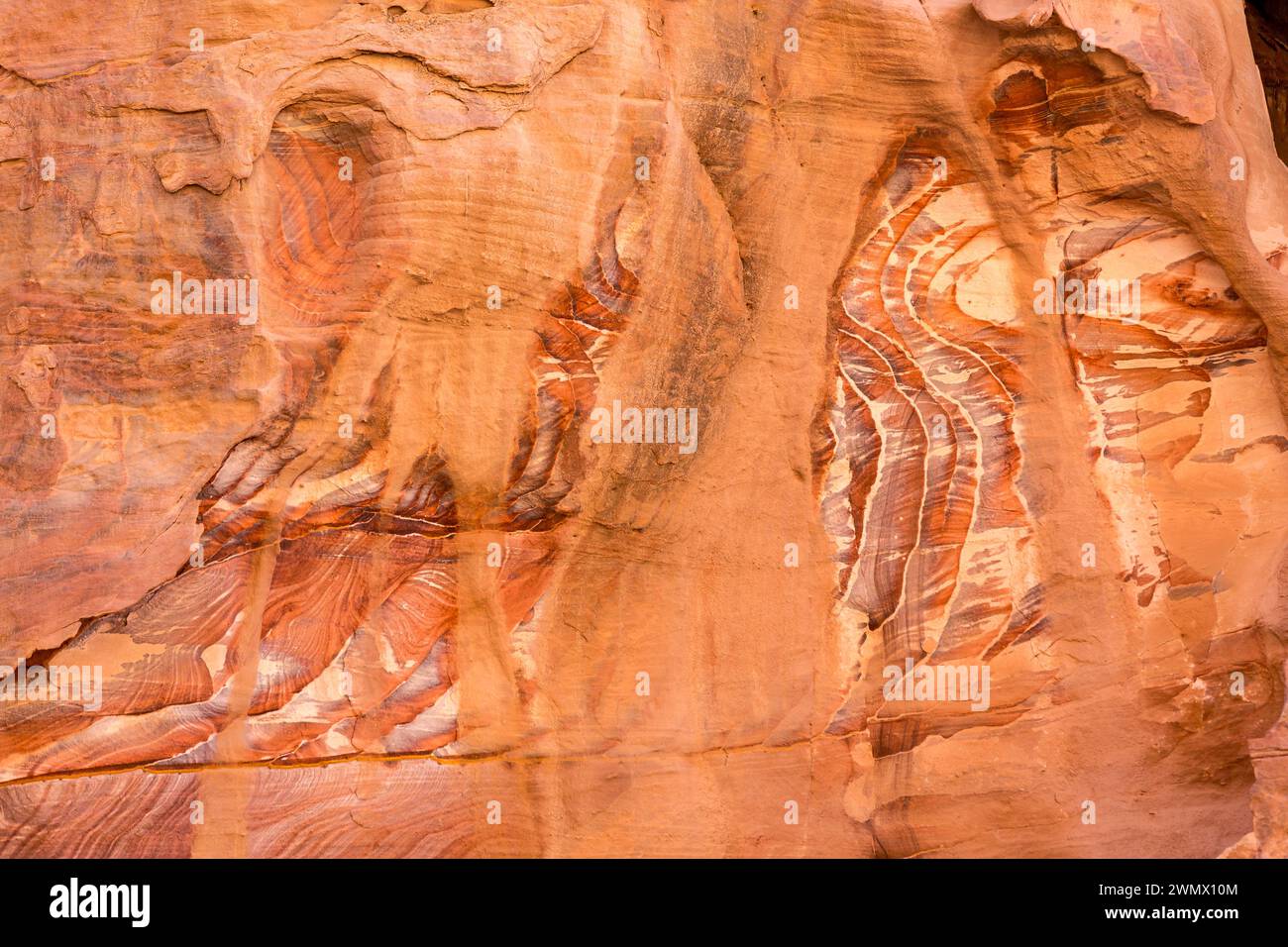 Multi-colored sandstone rock and mineral layers in ancient tombs of ...