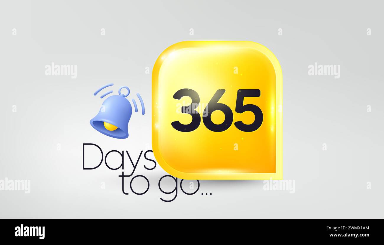 365 days to go countdown horizontal banner. Sale announcement banner ...