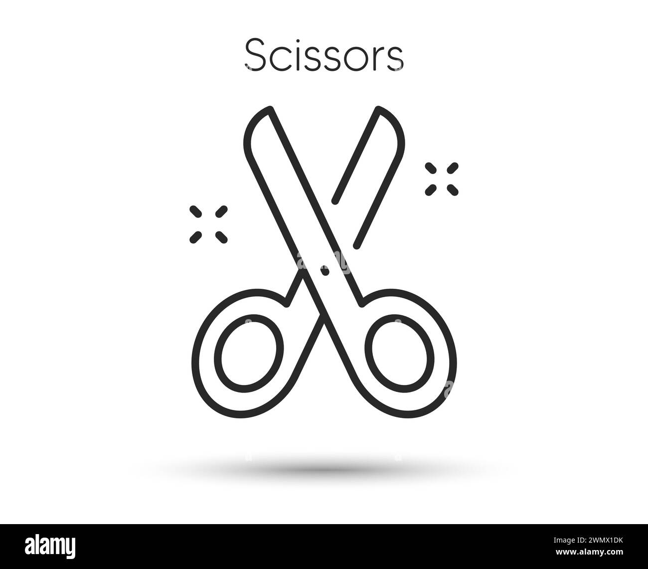 Scissors line icon. Cut paper scissor sign. Tailor, hairdresser or ...