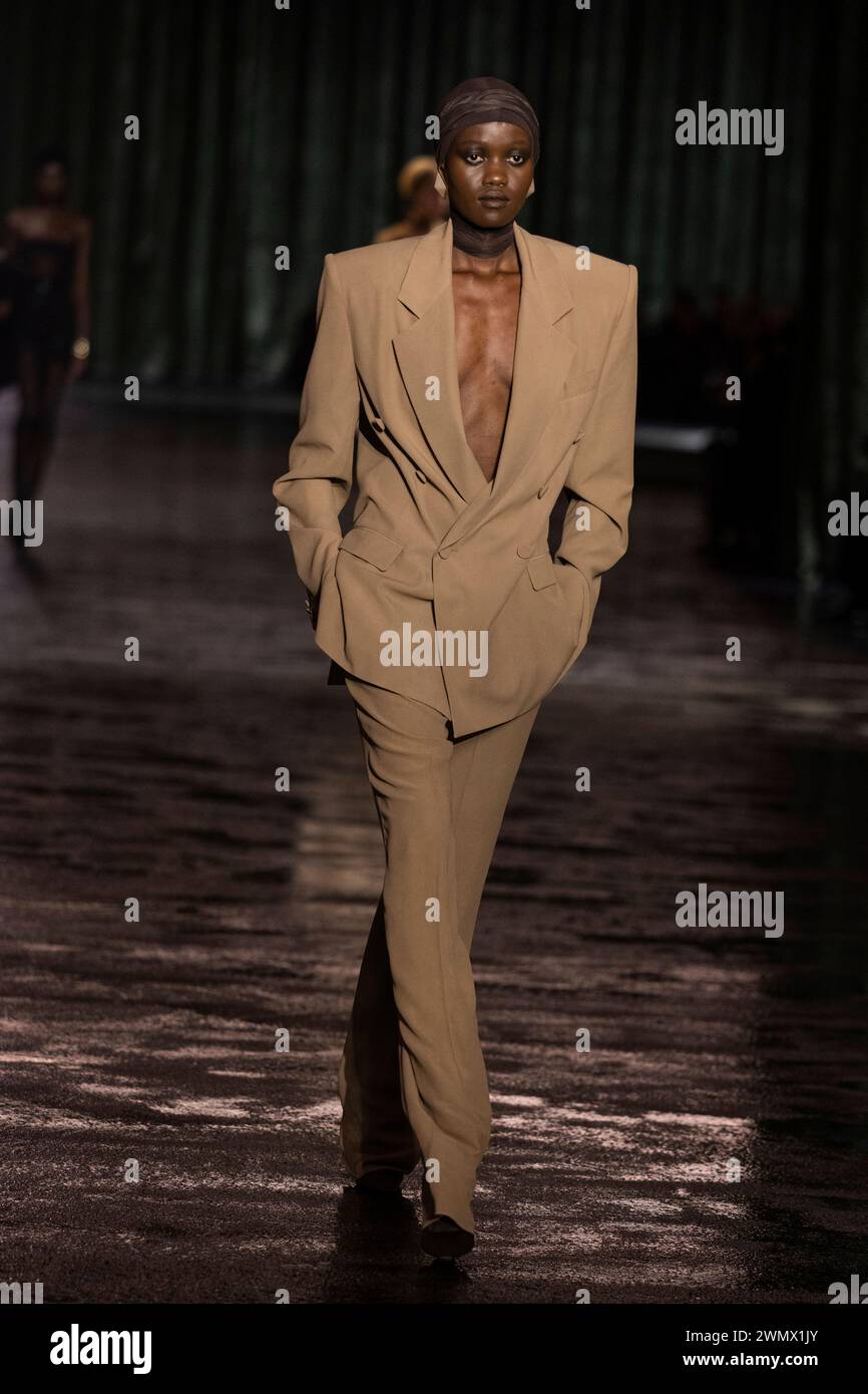 EDS NOTE: NUDITY - Models wear creations as part of the Saint Laurent ...