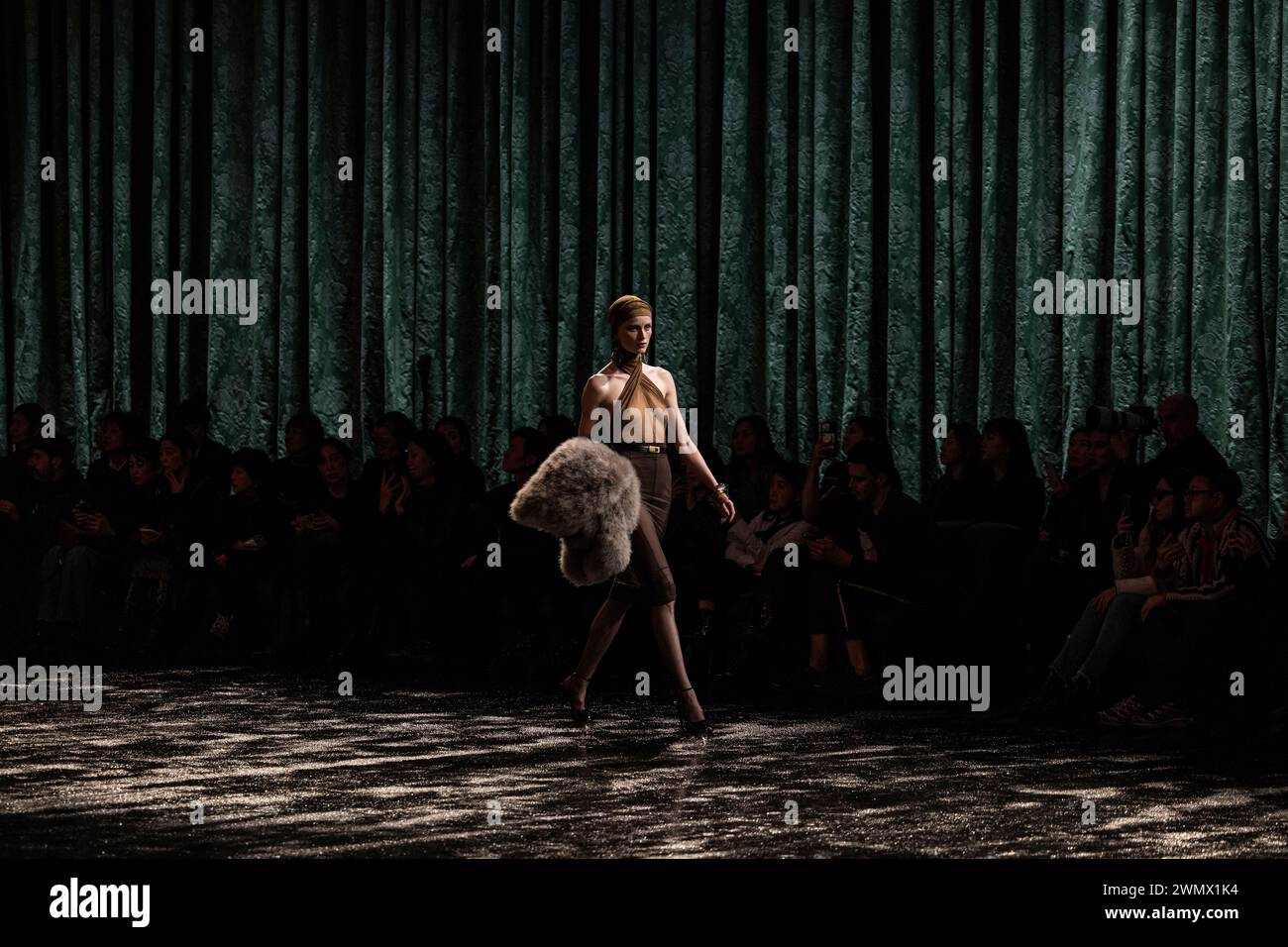 EDS NOTE: NUDITY - Models wear creations as part of the Saint Laurent ...