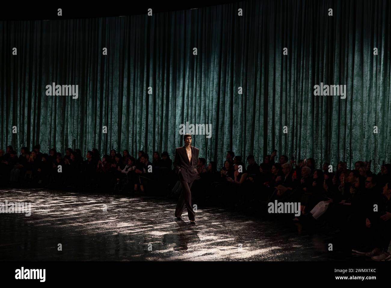 EDS NOTE: NUDITY - Models wear creations as part of the Saint Laurent ...