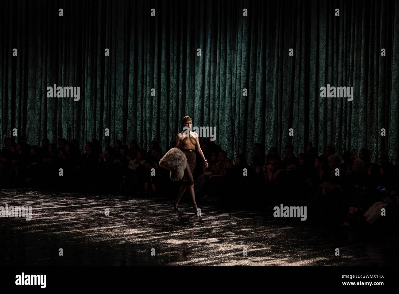 EDS NOTE: NUDITY - Models wear creations as part of the Saint Laurent ...