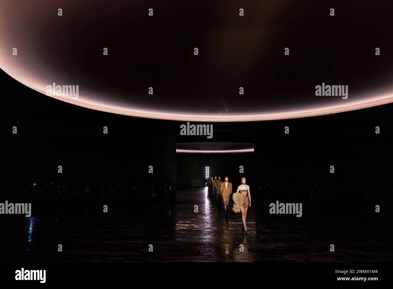 EDS NOTE: NUDITY - Models wear creations as part of the Saint Laurent ...