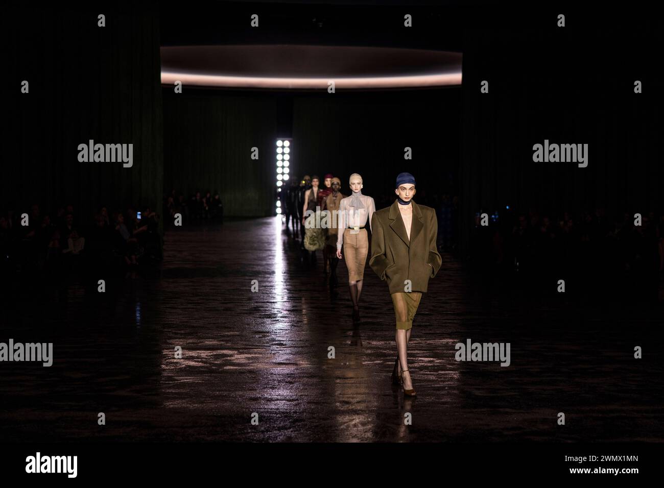 EDS NOTE: NUDITY - Models wear creations as part of the Saint Laurent ...