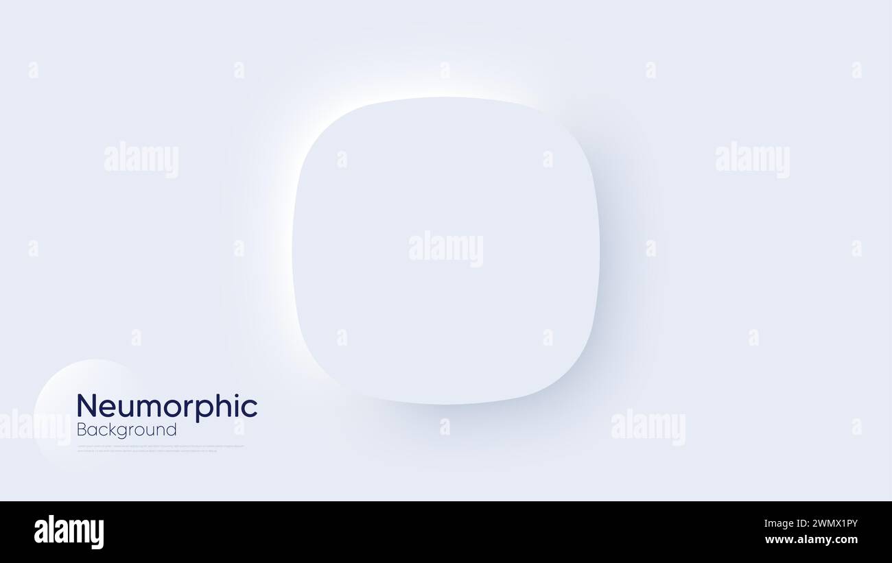 Neumorphic square background with square concentric elements. Minimal abstract clean paper 3d ...
