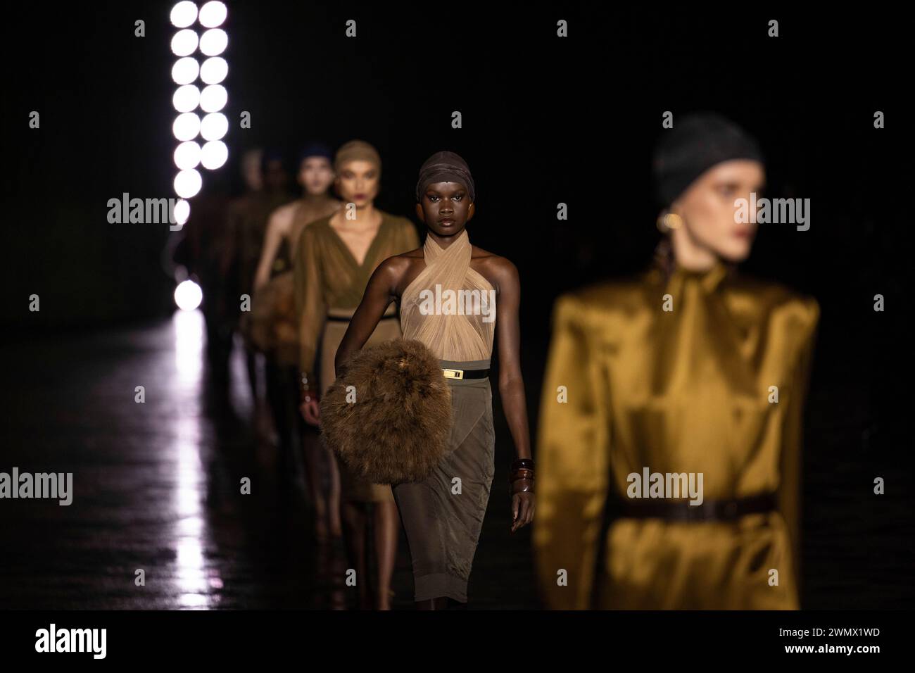 EDS NOTE: NUDITY - Models wear creations as part of the Saint Laurent ...