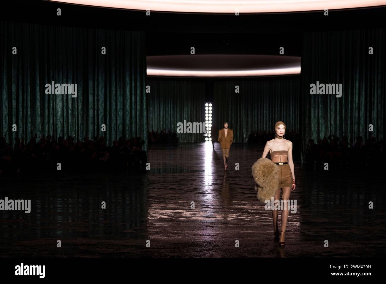 EDS NOTE: NUDITY - Models wear creations as part of the Saint Laurent ...