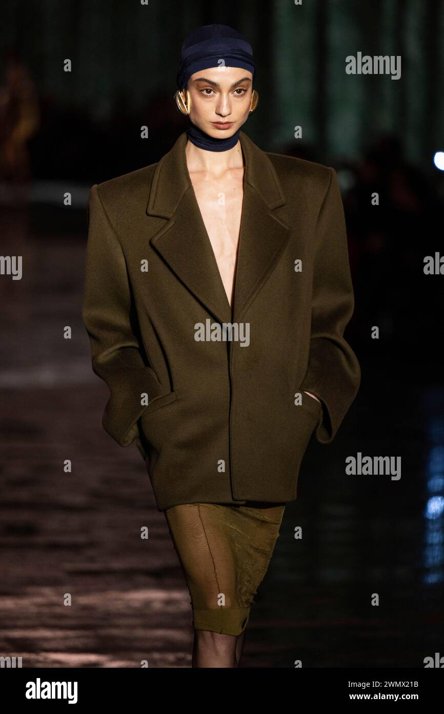 EDS NOTE: NUDITY - Models wear creations as part of the Saint Laurent ...