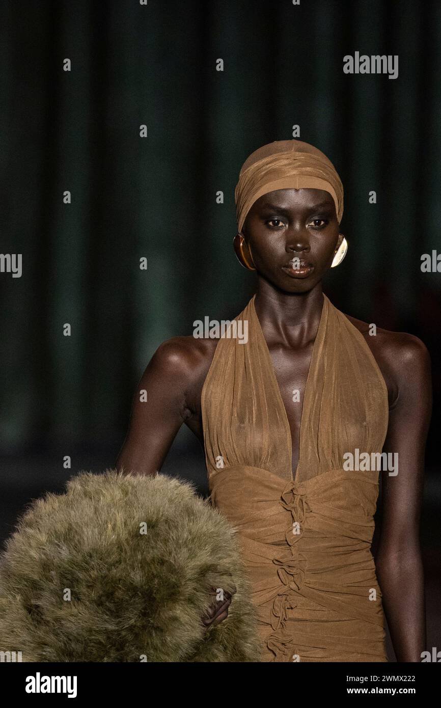 EDS NOTE: NUDITY - Models wear creations as part of the Saint Laurent ...