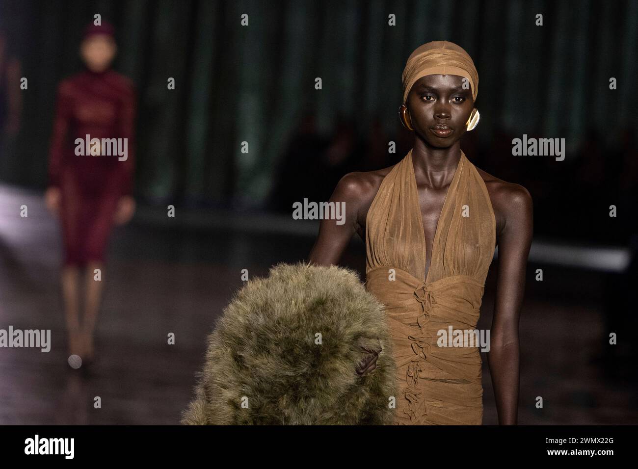 EDS NOTE: NUDITY - Models wear creations as part of the Saint Laurent ...