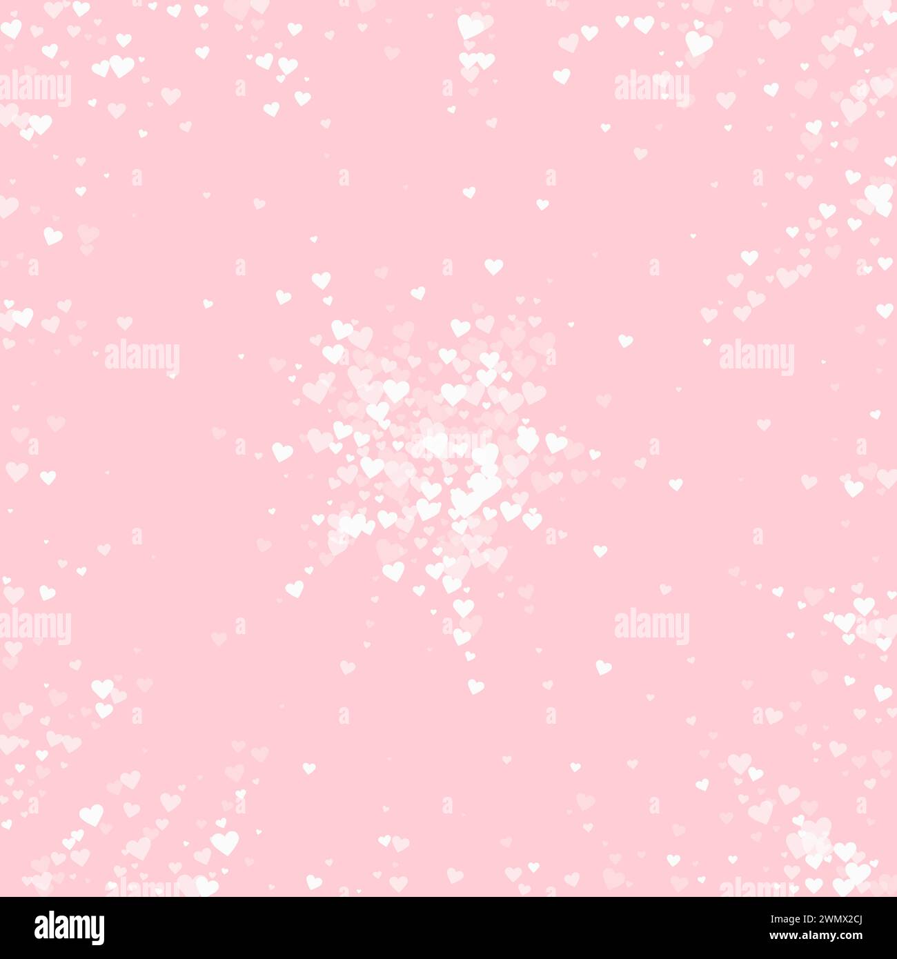 Valentine hearts, flying, falling down, floating. White hearts ...