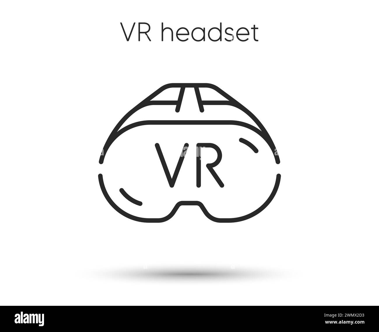 Vr headset line icon. Virtual reality device sign. Ar simulator goggles ... Vr headset line icon. Virtual reality device sign. Ar simulator goggles ...