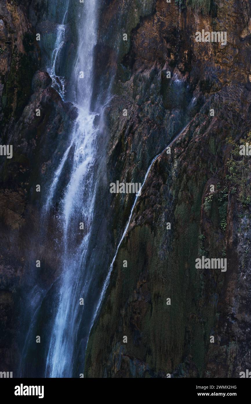 Powerful waterfall flowing down rocks hi-res stock photography and ...