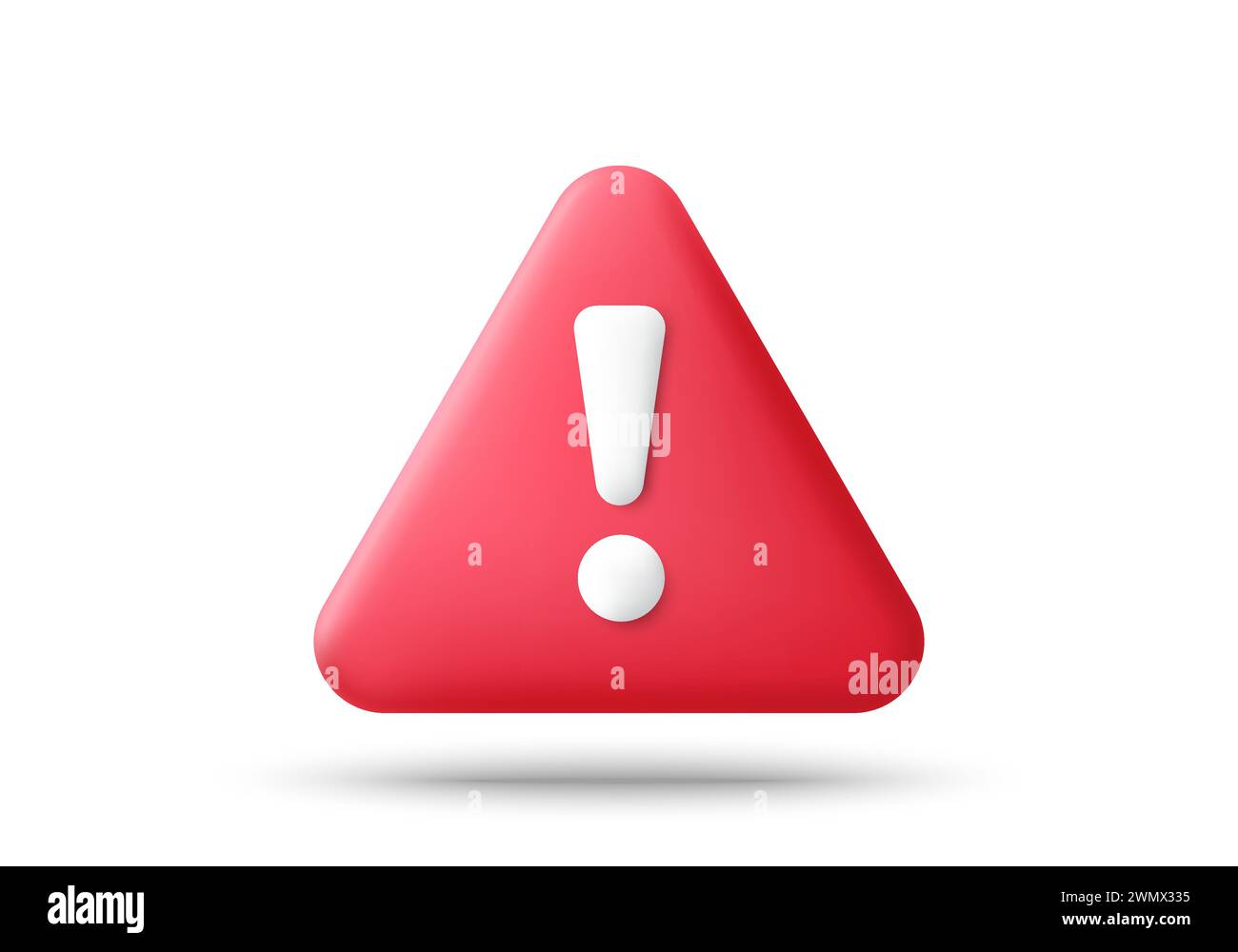 Red Danger Warning Triangle 3d Icon Alert Caution Or Emergency