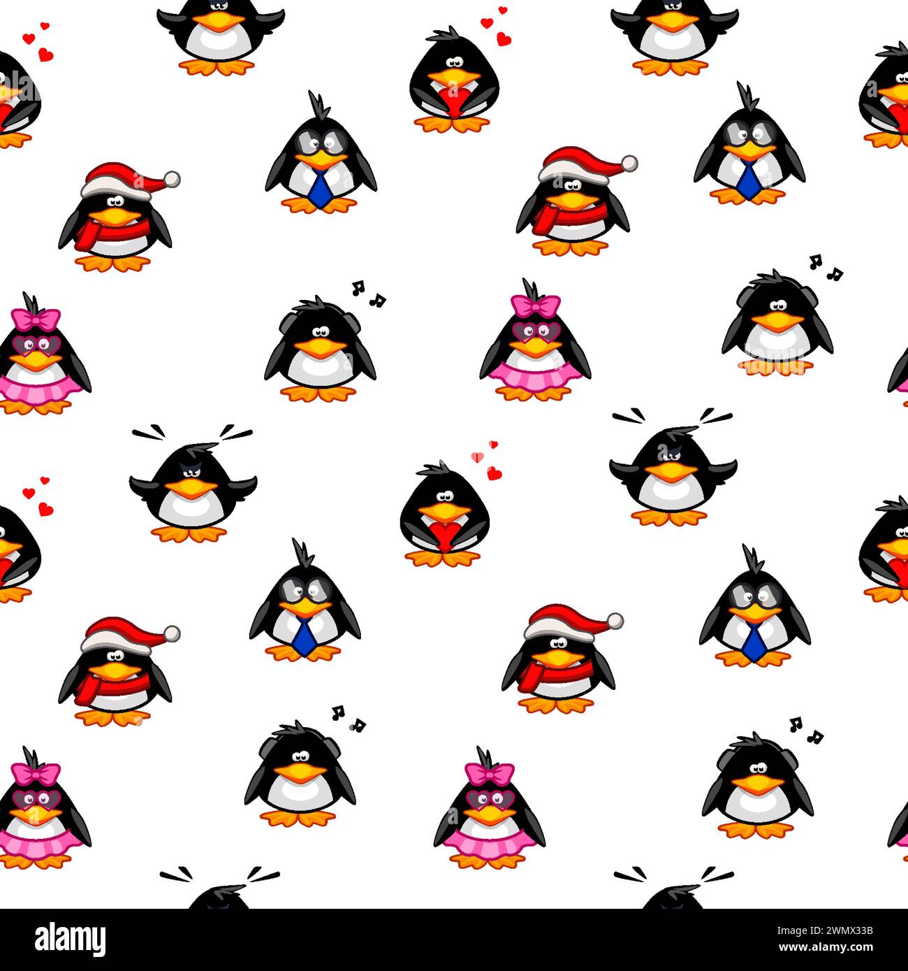 Winter seamless pattern cartoon Stock Vector Images - Alamy