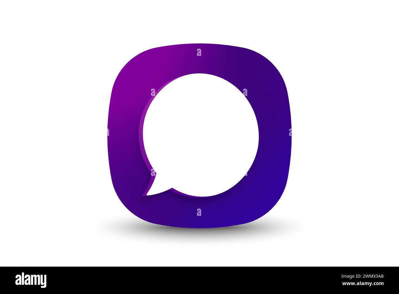 Speech bubble button isolated on white background. Social network chat ...