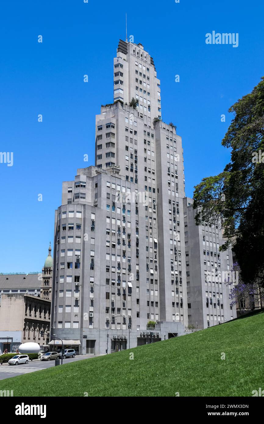 Buenos Aires in Argentina: the Plaza General San Martin and the Edificio Kavanagh apartment ...