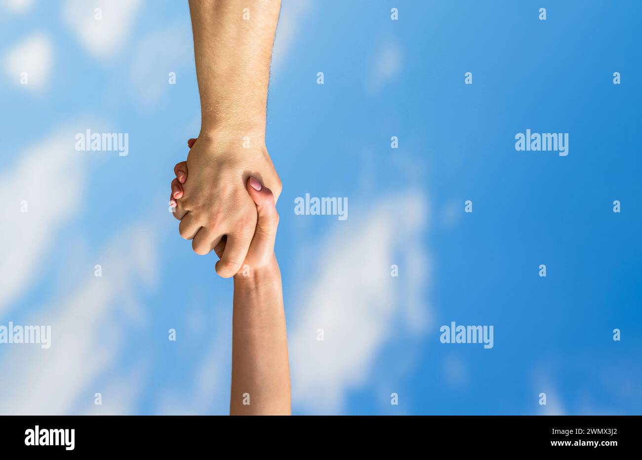 Giving a helping hand. Rescue, helping gesture or hands. Lending a ...