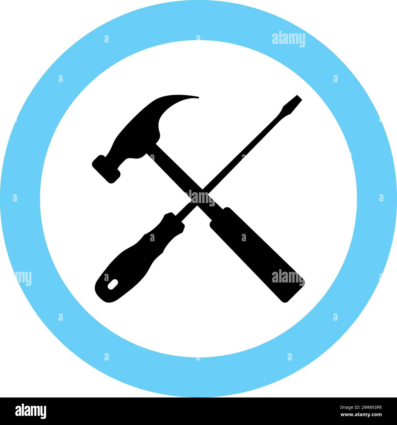 Hammer icon in flat Stock Vector Images - Alamy