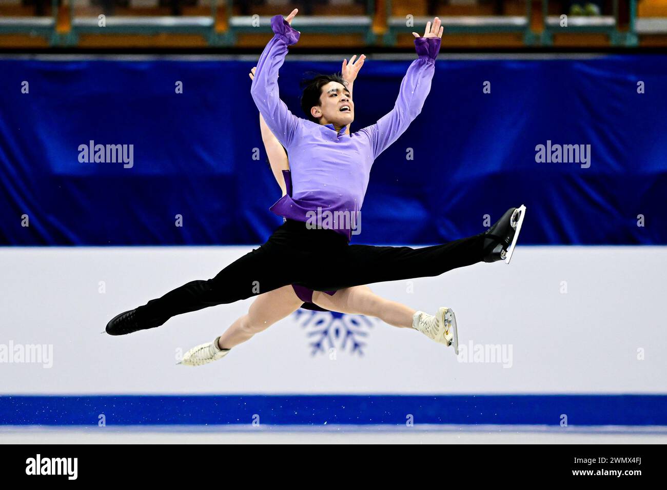 Olivia FLORES & Luke WANG (USA), during Junior Pairs Short Program, at ...
