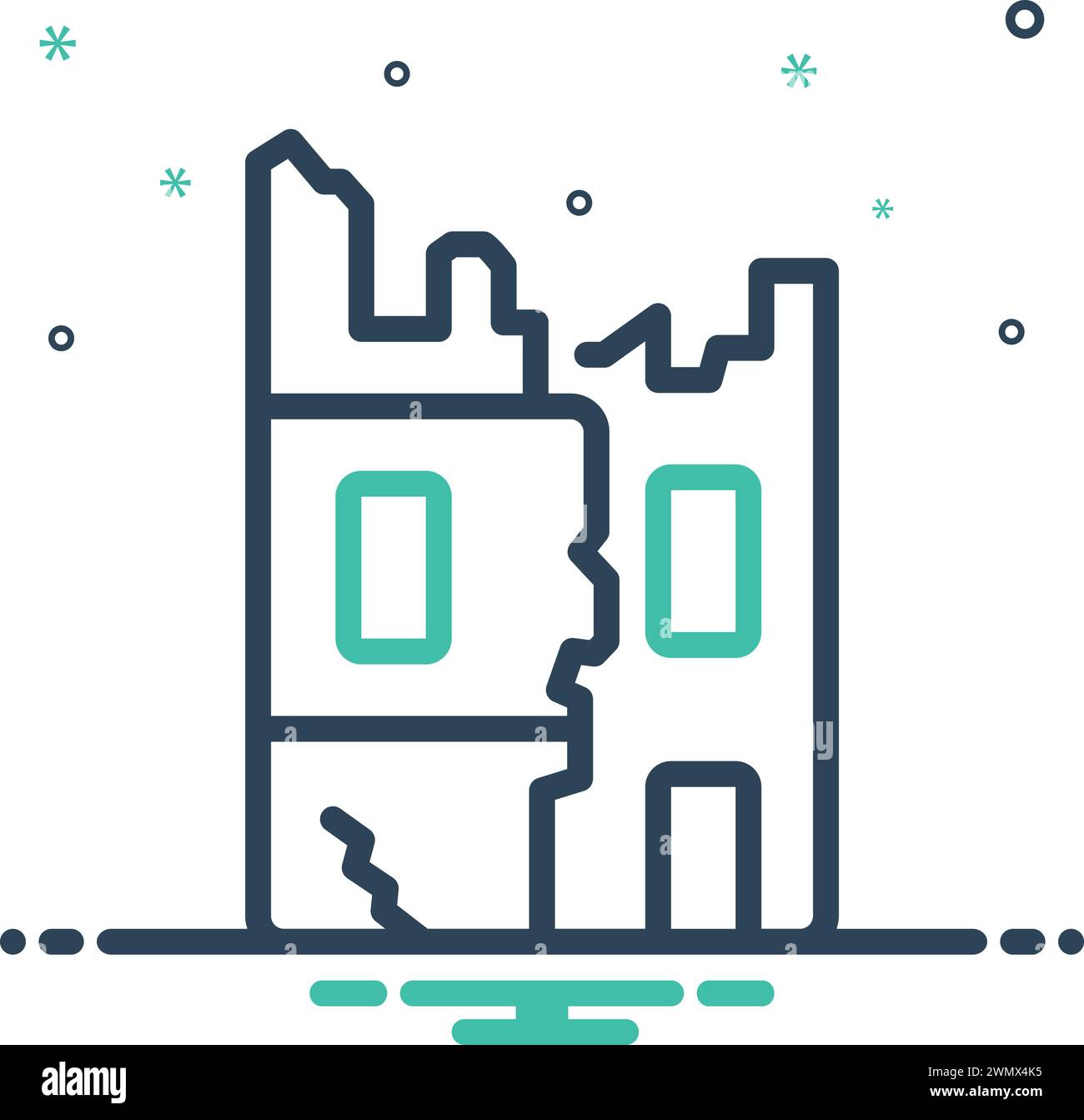 Destroyed building debris Stock Vector Images - Alamy