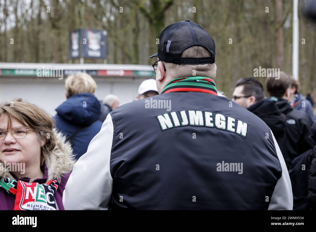 NIJMEGEN - The NEC player bus arrives at the Goffert Stadium. The ...
