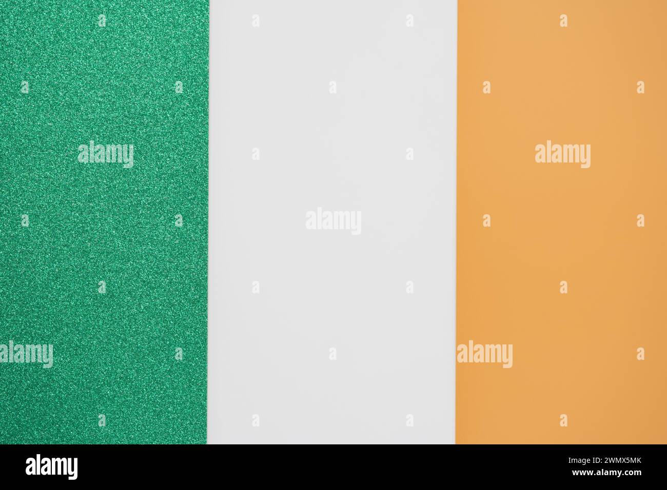 Irish flag made from color paper with glitter green. St Patrick's ...