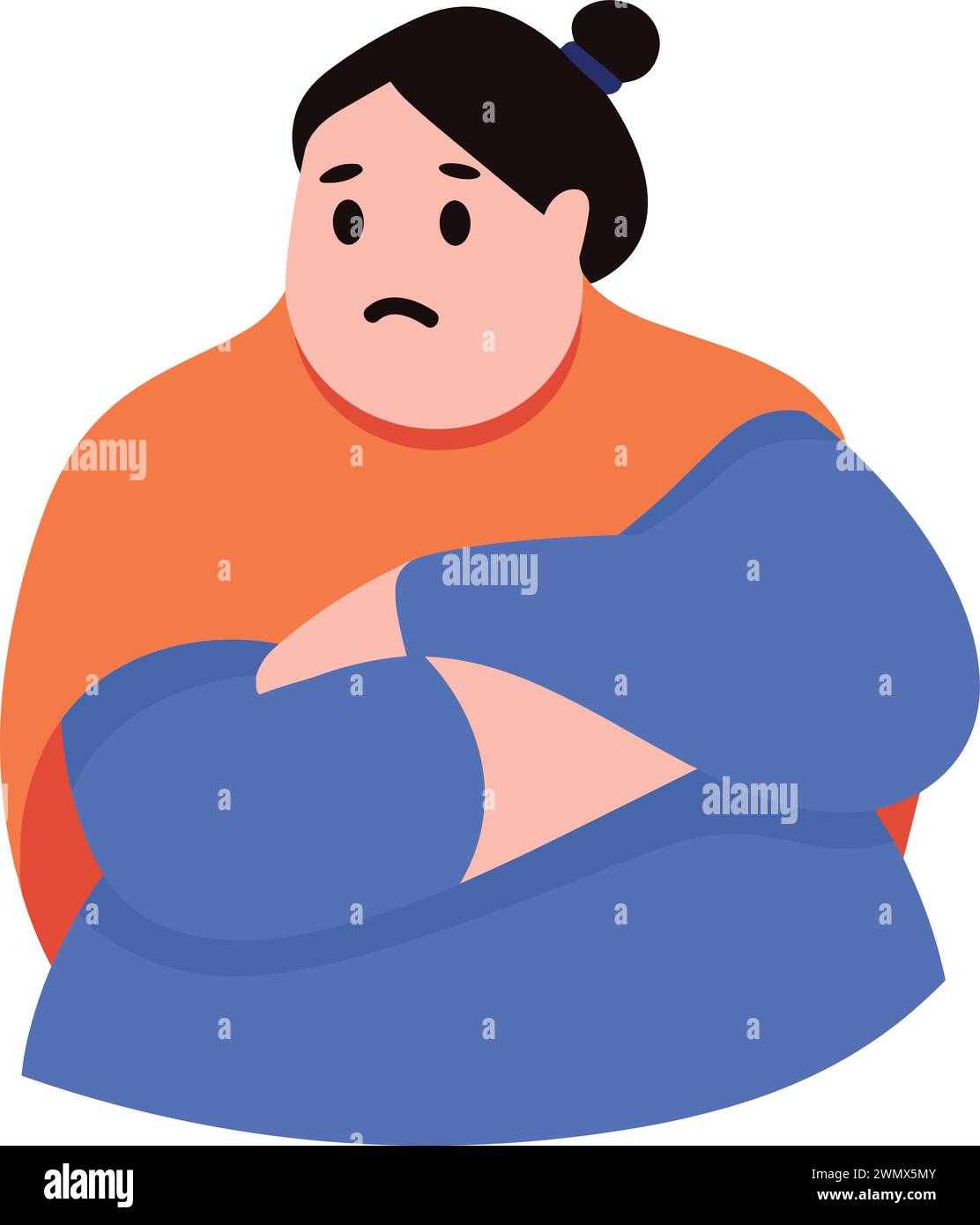 Fat angry woman flat style isolated on background Stock Vector Image ...