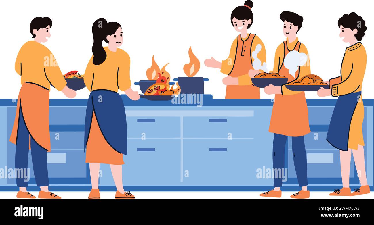 Happy people together dinner Stock Vector Images - Alamy