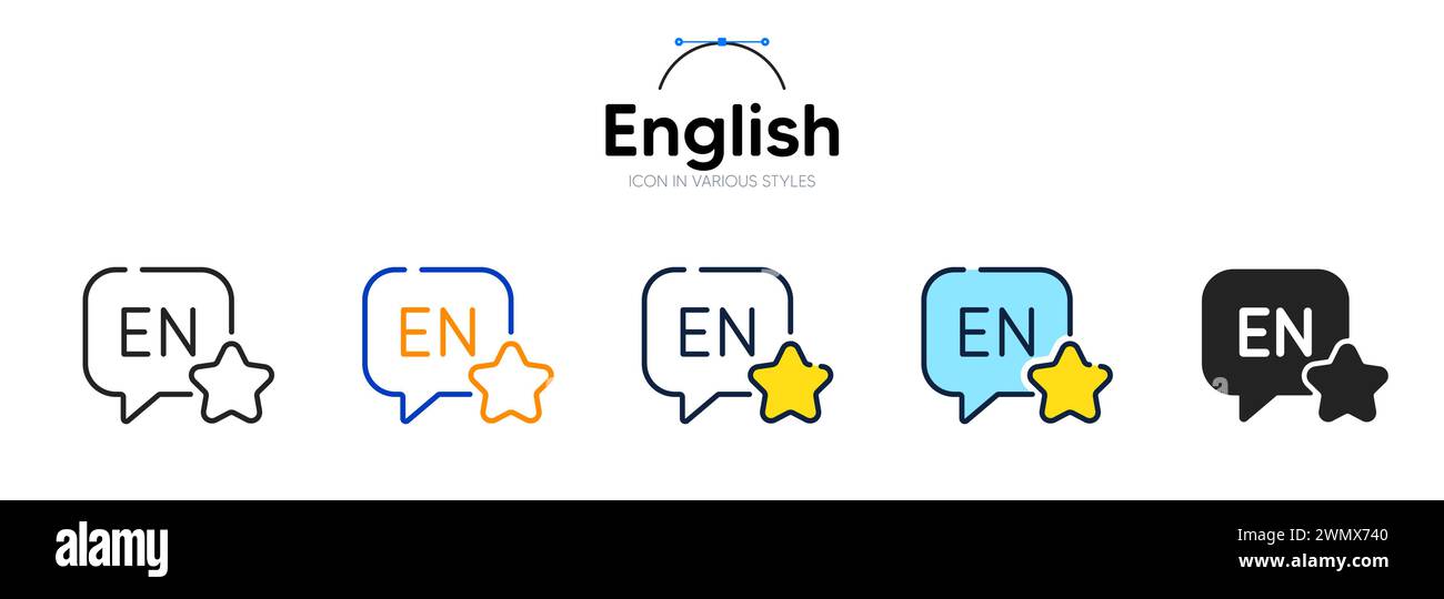 English line icon in different styles. Bicolor outline stroke style ...