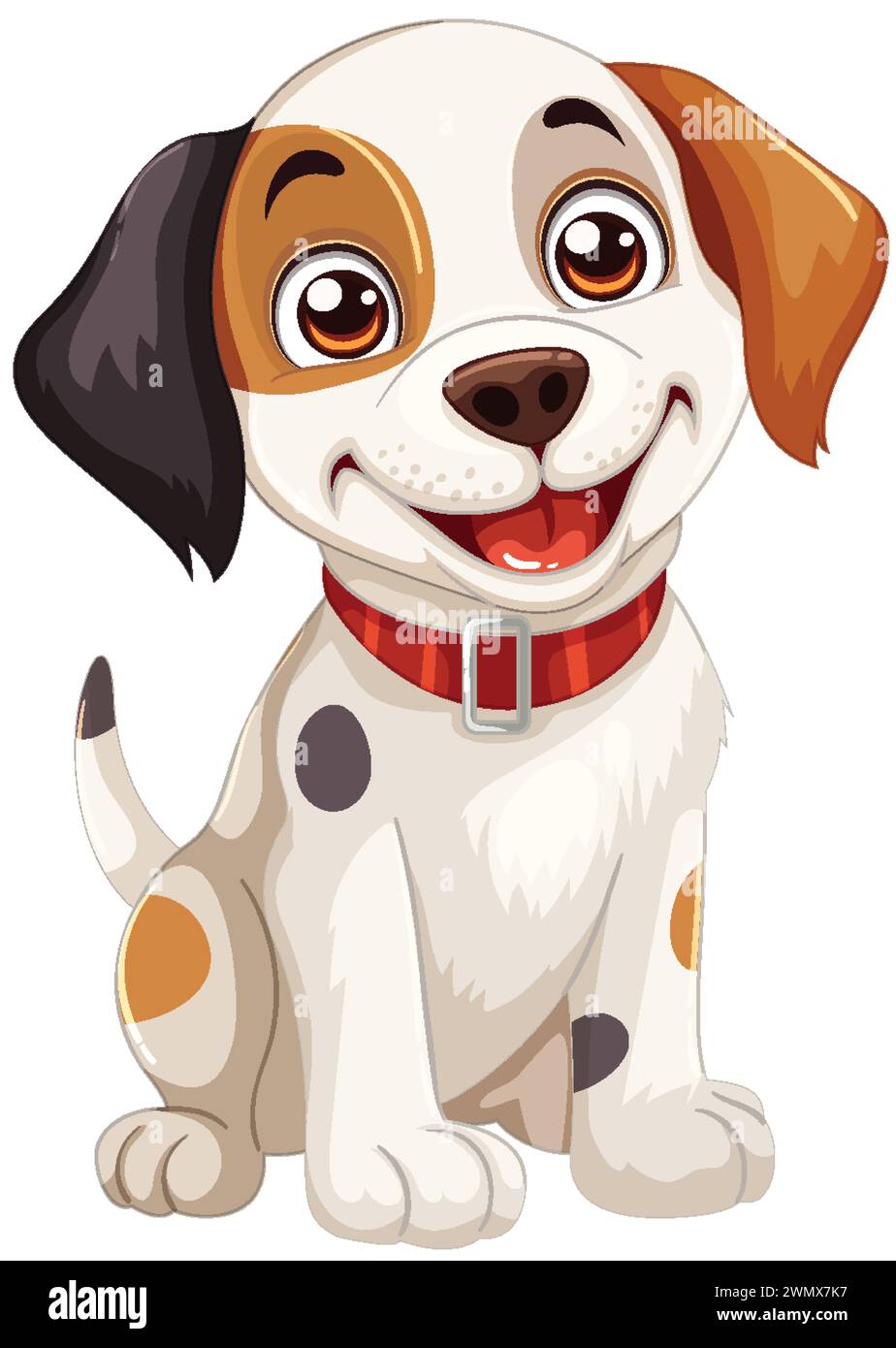 Vector illustration of a cheerful, spotted dog Stock Vector Image & Art ...
