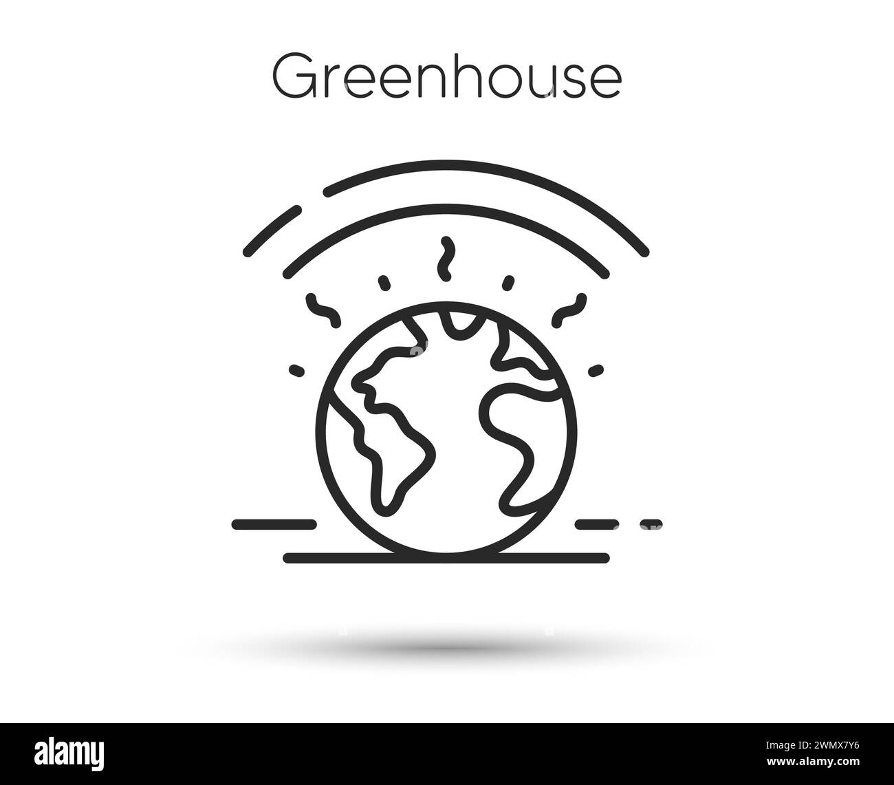 Greenhouse line icon. Warming effect sign. Global warm symbol. Vector ...