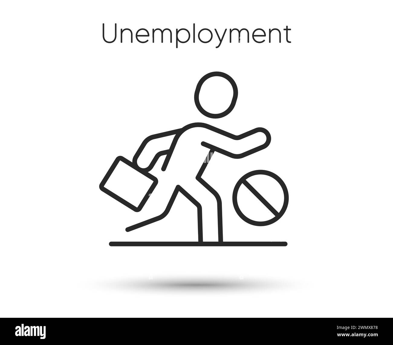 Unemployment line icon. Jobless person sign. Job dismissal symbol ...