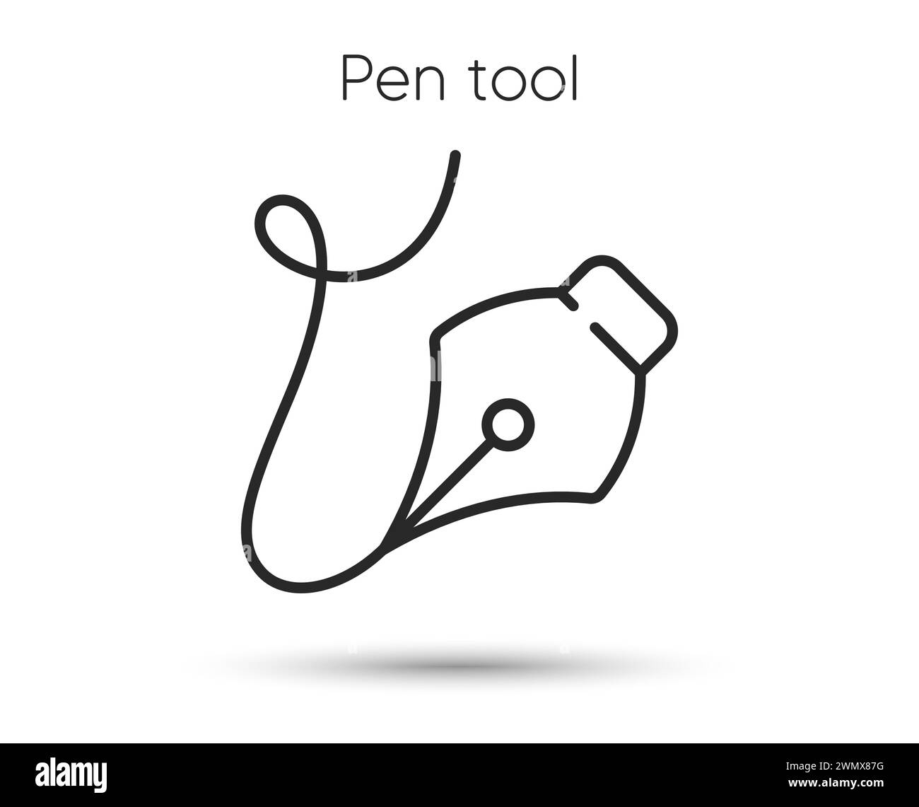 Curvature tool line icon. Pen writing instrument sign. Vector Stock ...