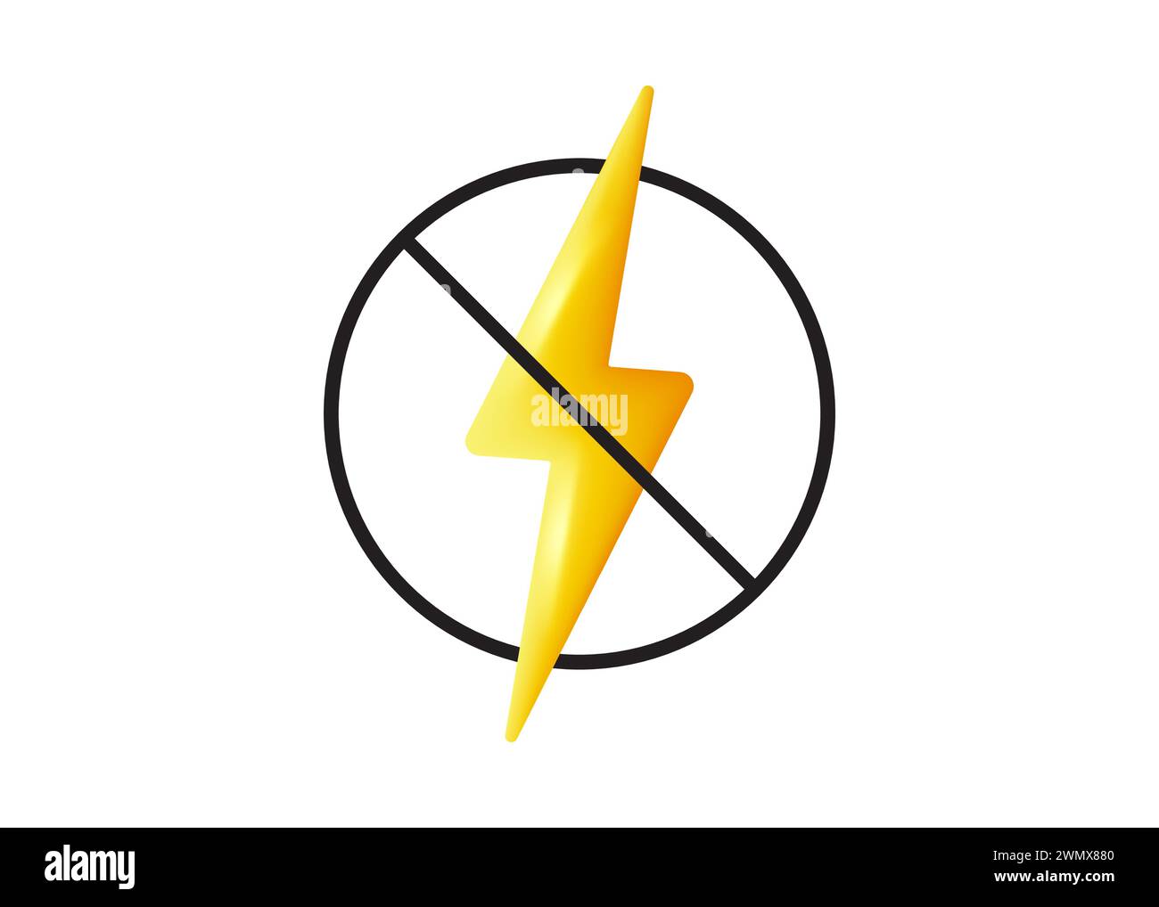 Antistatic material 3d icon. Static electricity lightning bolt sign. No ...