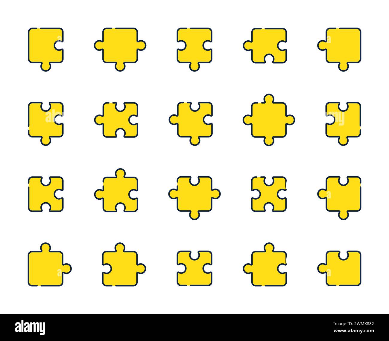 Puzzle line icons. Jigsaw Challenge, Strategy, Puzzle pieces icons. Fun ... Puzzle line icons. Jigsaw Challenge, Strategy, Puzzle pieces icons. Fun ...