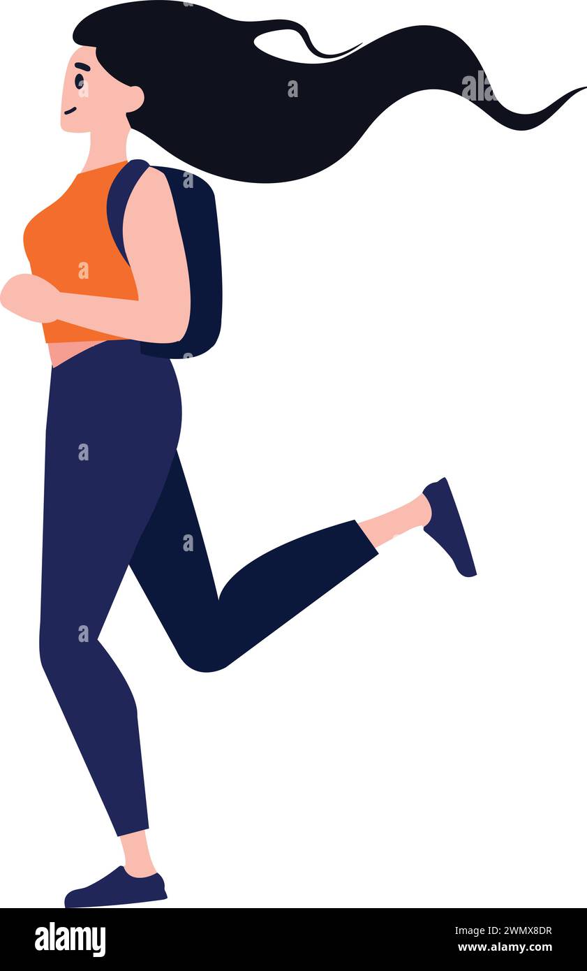woman running flat style isolate on background Stock Vector Image & Art ...