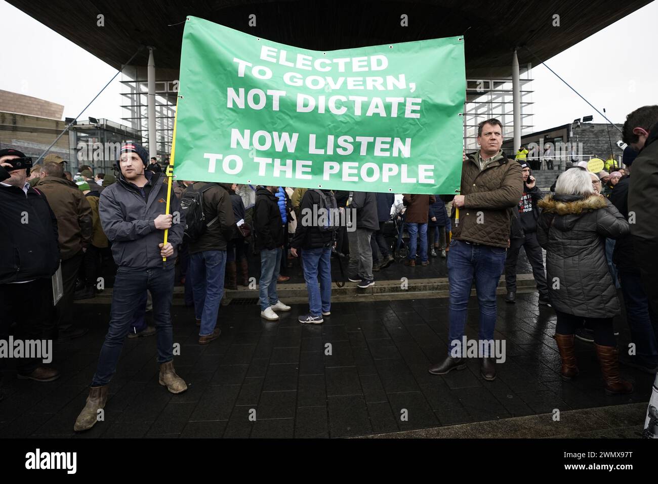 Farmers protest outside the Senedd in Cardiff over planned changes to ...