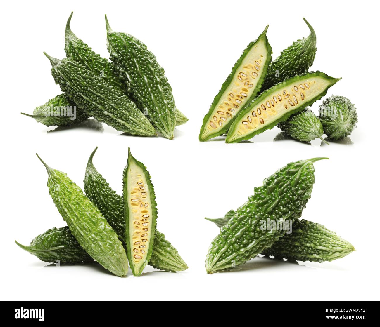 Bitter melon , Bitter gourd on white background Stock Photo - Alamy