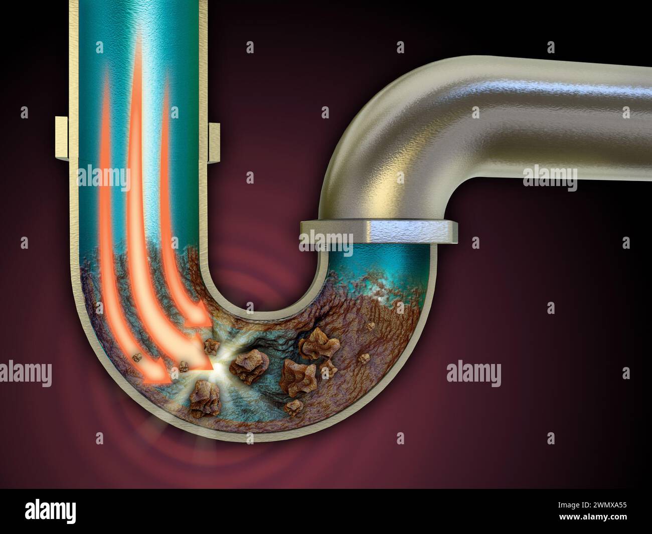 Chemical agent used to unclog some pipes. Digital illustration Stock ... Chemical agent used to unclog some pipes. Digital illustration Stock ...
