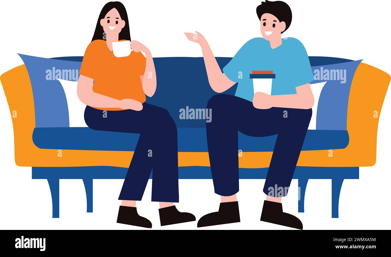 Cartoon illustration two funny talking hi-res stock photography and ...