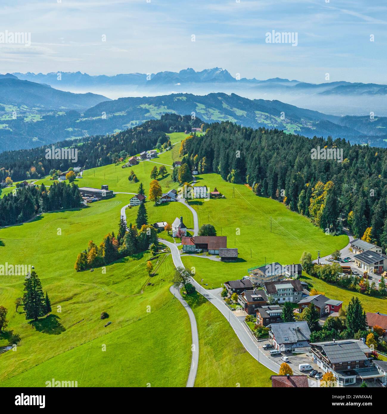 The region around Sulzberg in the Bregenzerwald in western part of ...